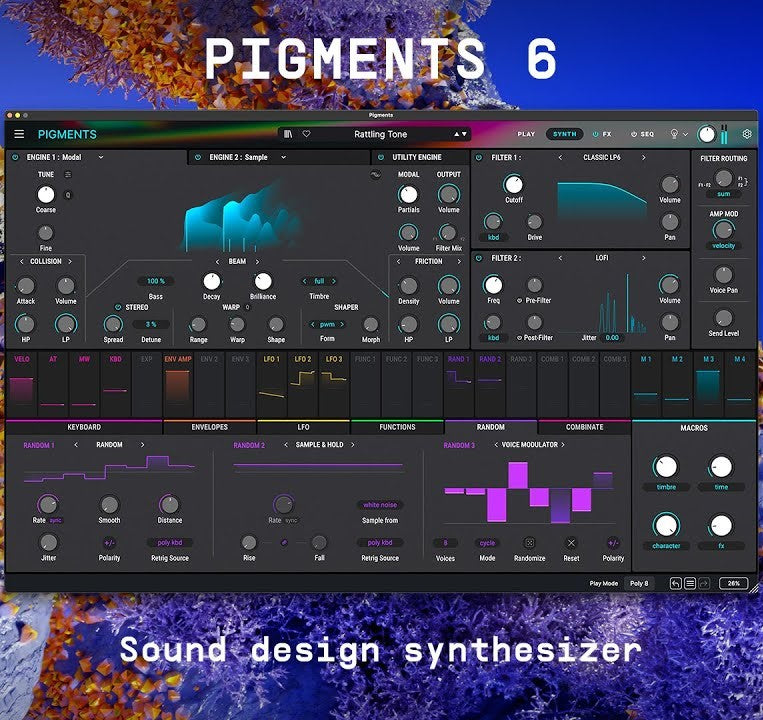 Arturia Pigments 6 Polychrome Software Synthesizer (License ONLY, Inst